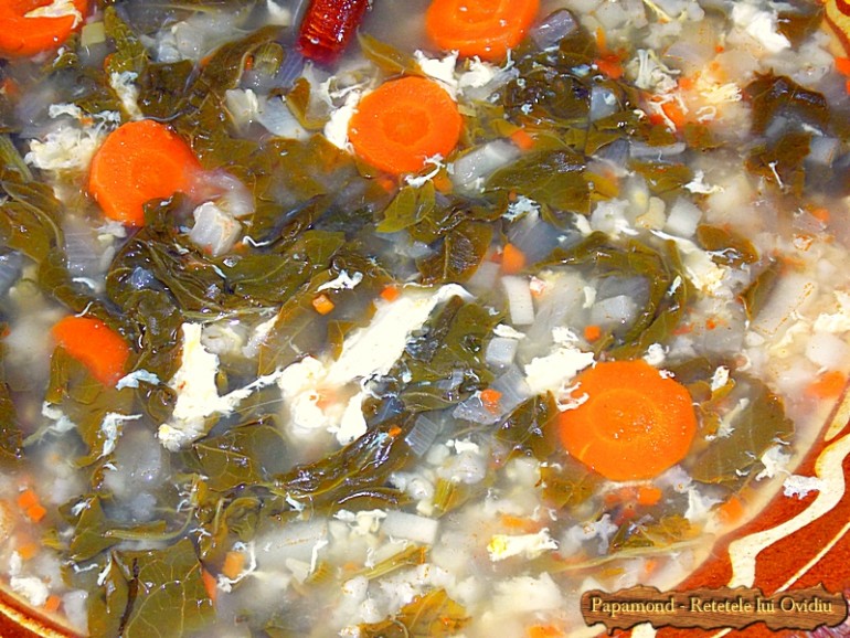 Ciorba de Dragavei cu Orez si Zdrente de Ou